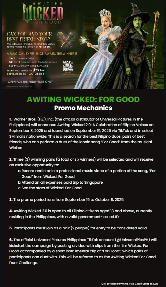 Sing for Your Shot to Meet the Wicked Stars in Singapore! Audition at ...